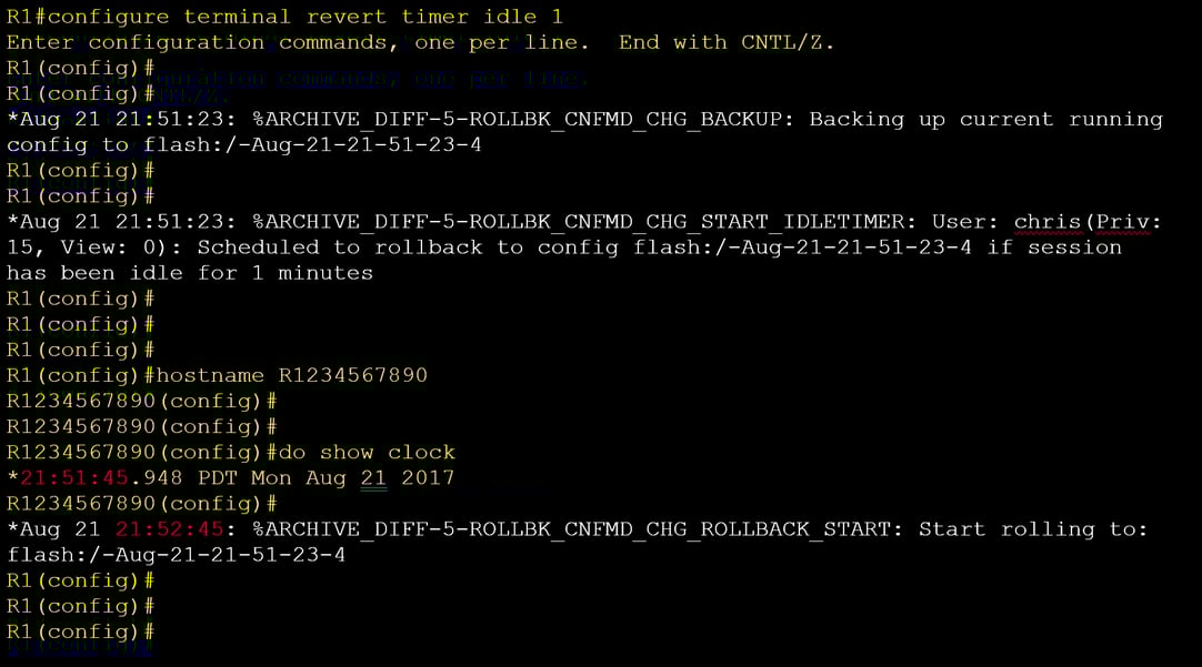 Cisco’s Configuration Rollback Feature